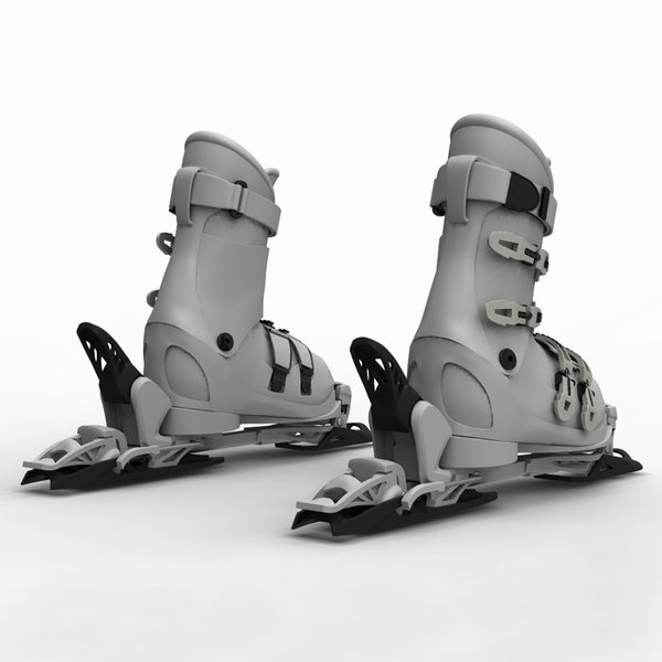3d hill ski boots binder model