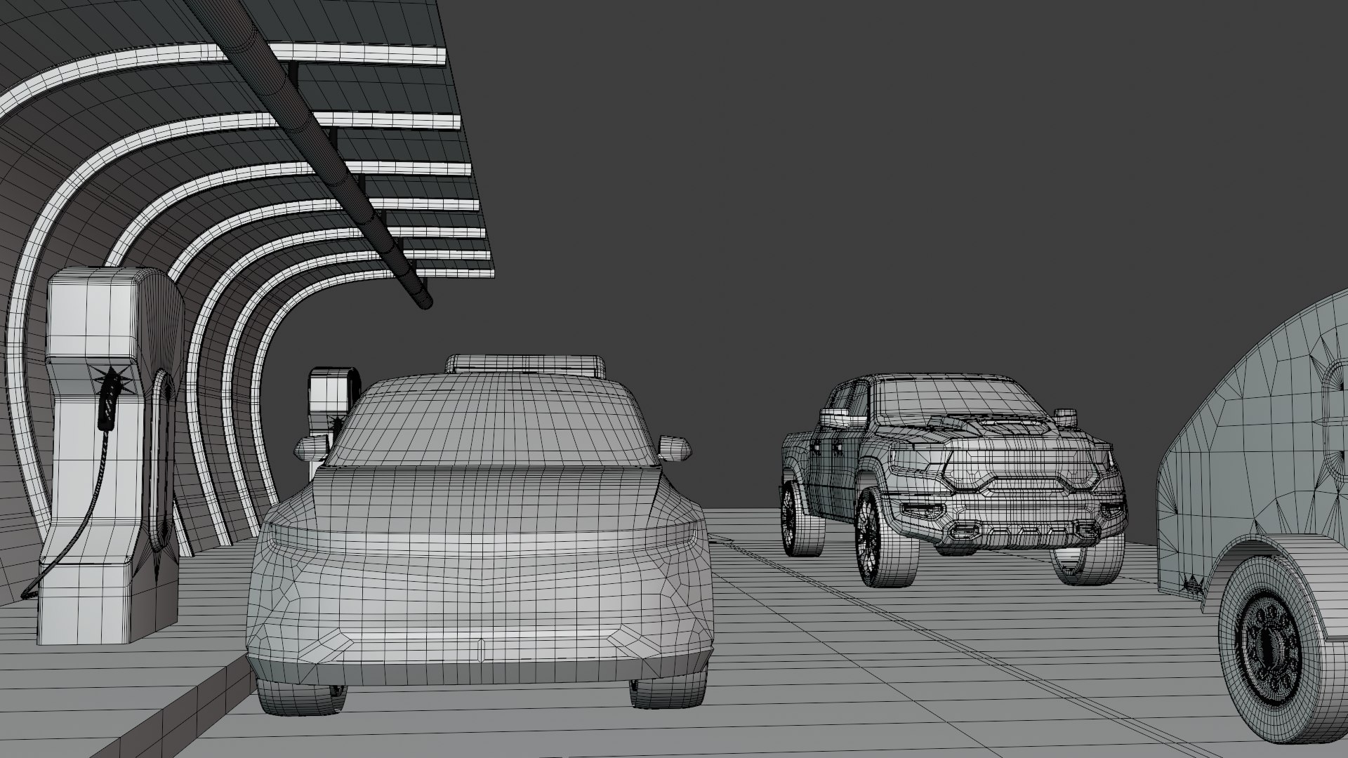 EV Charging Station VII 3D Model - TurboSquid 2190382