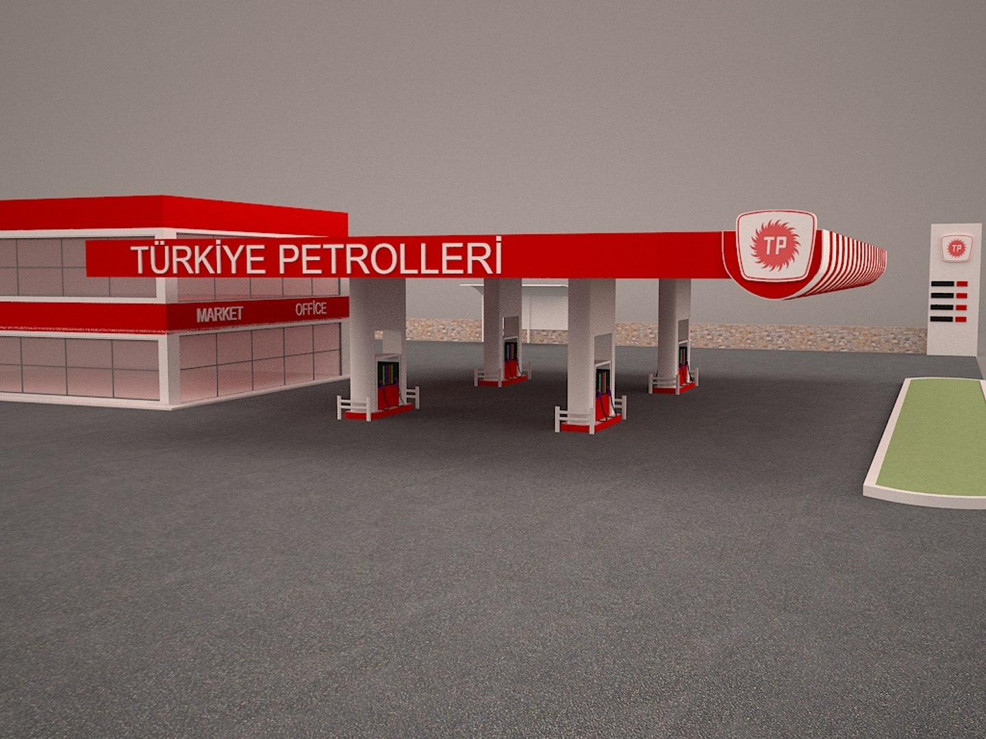 Gas station building architecture 3D model - TurboSquid 1424804