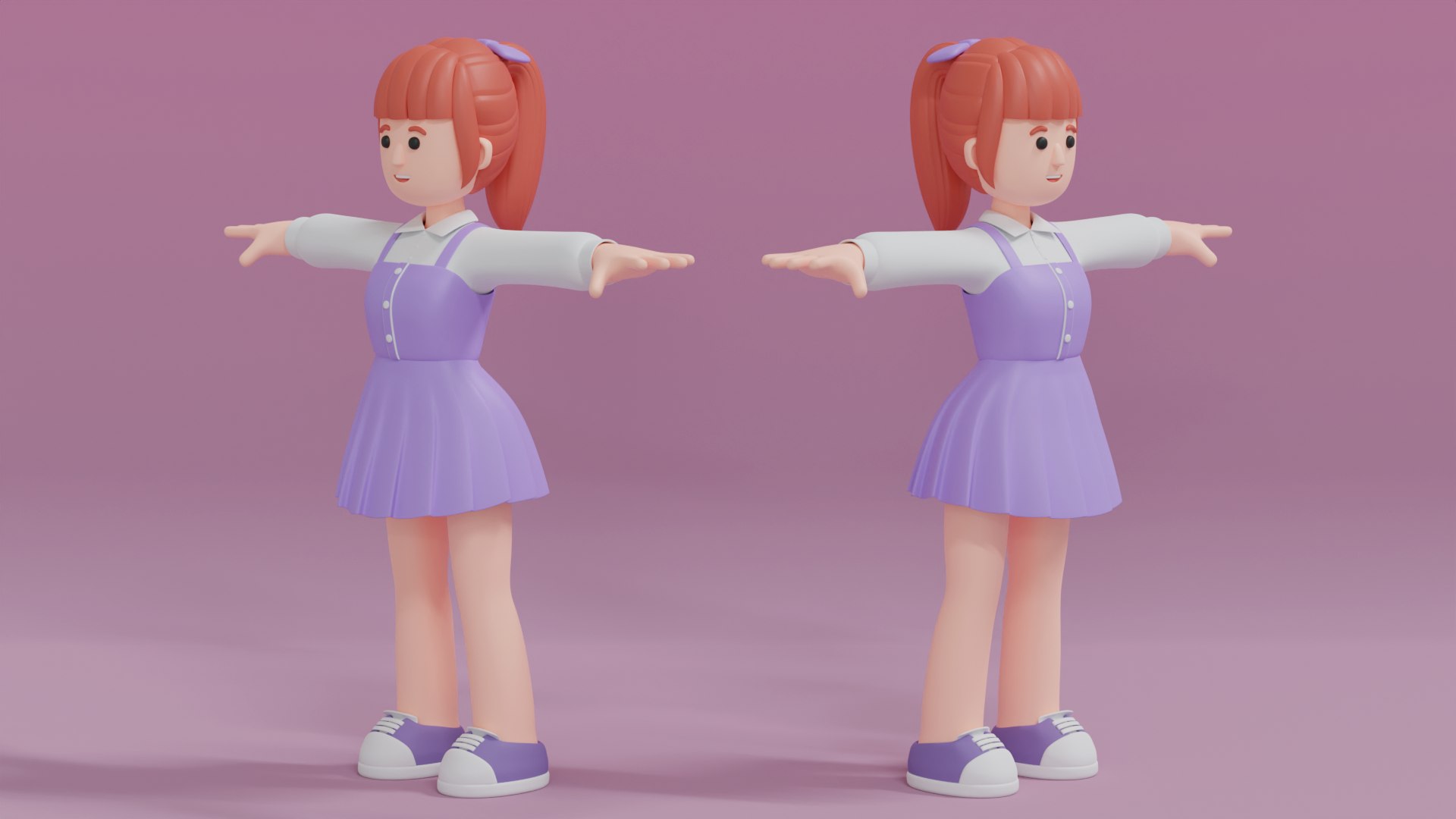 Minimal Woman Cartoon Character 03 3D Model - TurboSquid 1961327