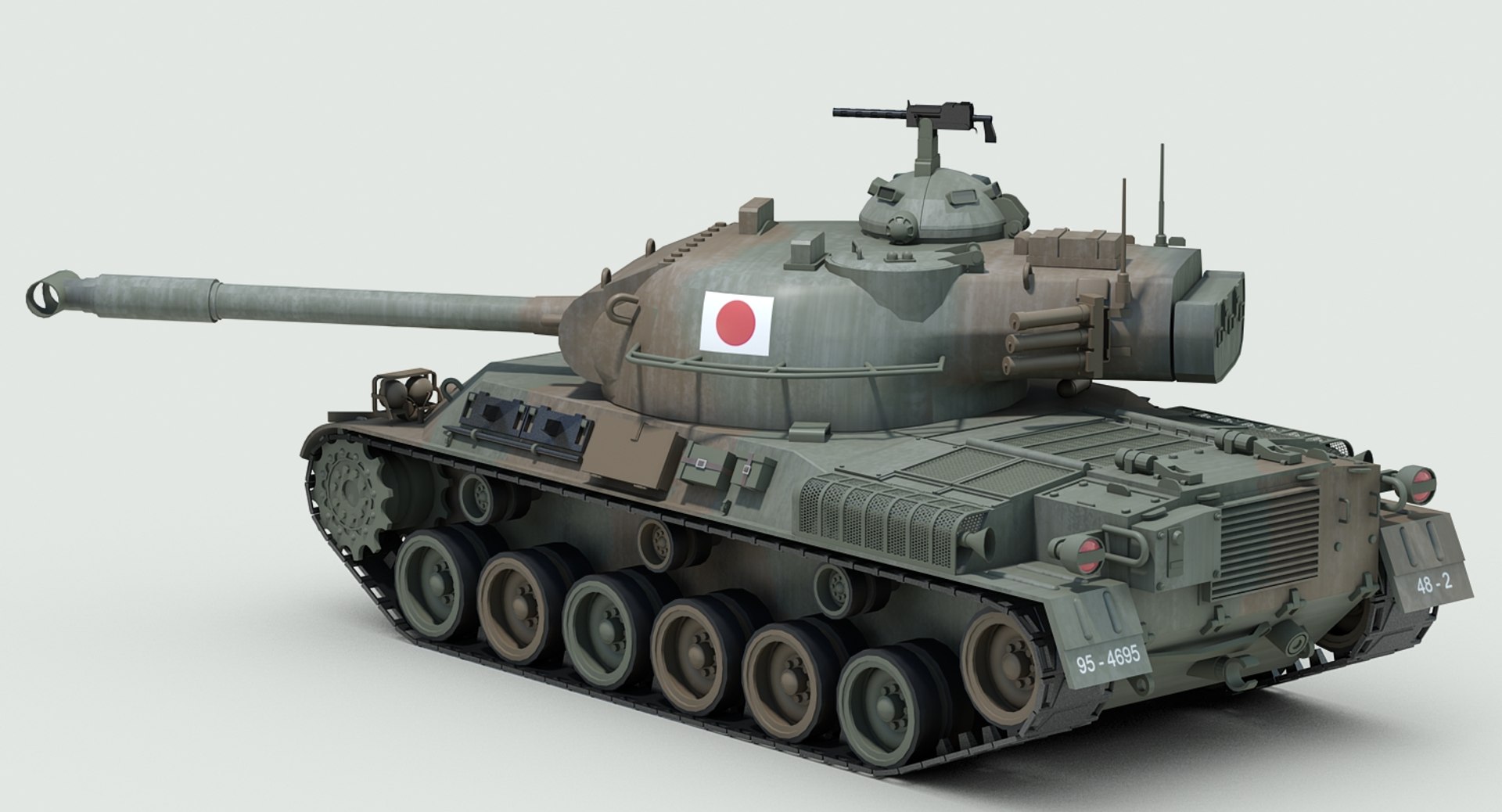 japan type 61 tank track 3d model