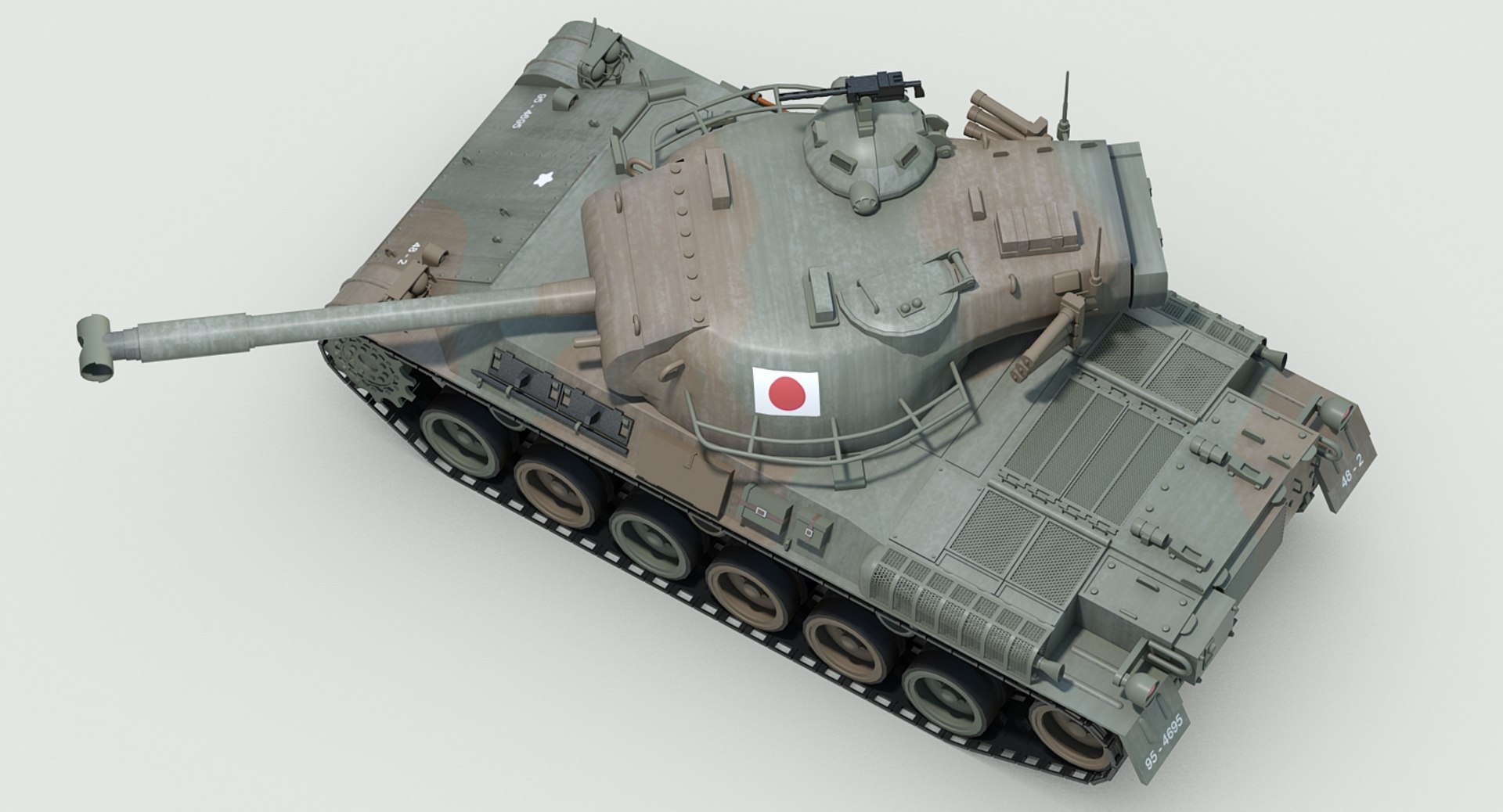 japan type 61 tank track 3d model