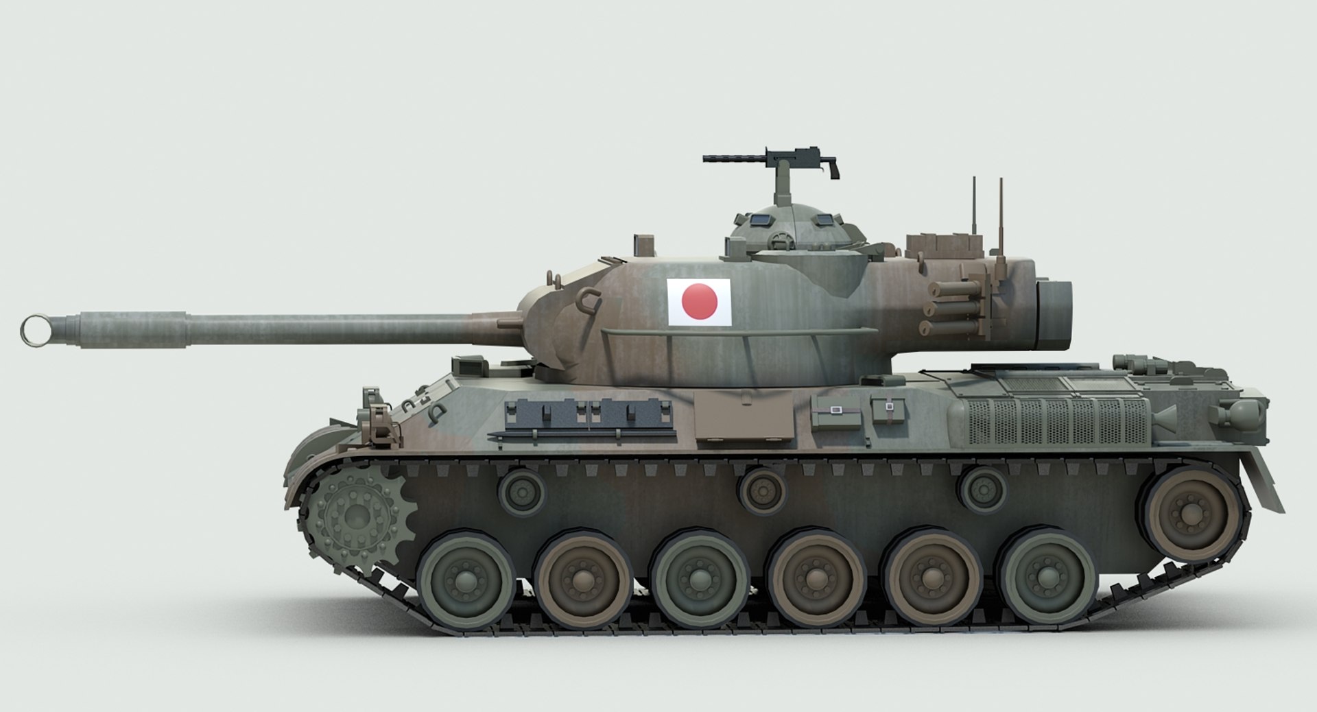 japan type 61 tank track 3d model