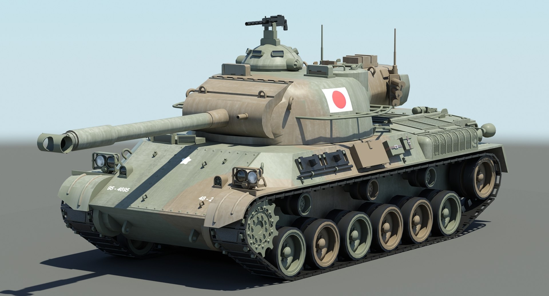 japan type 61 tank track 3d model