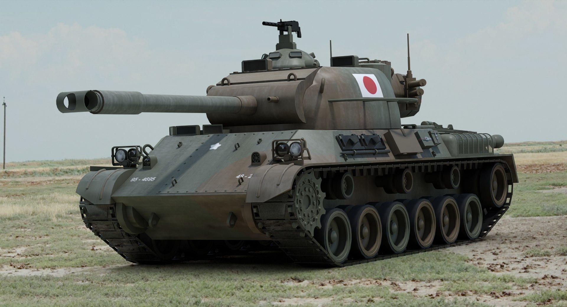 Typ 61 japanischer Panzer 3D-Modell - TurboSquid 922772