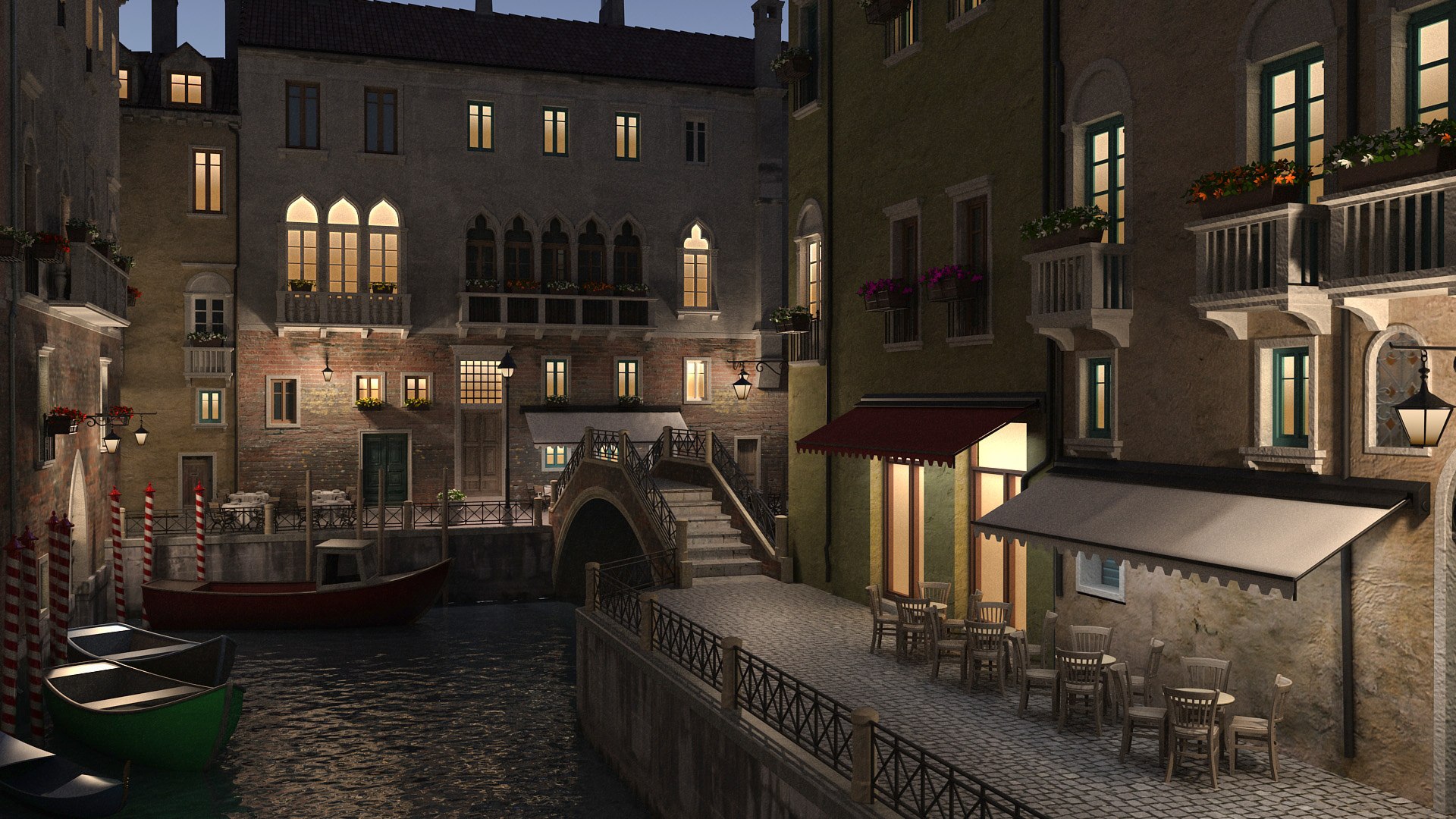 3D Venice Scene 07 Night Model - TurboSquid 2169779