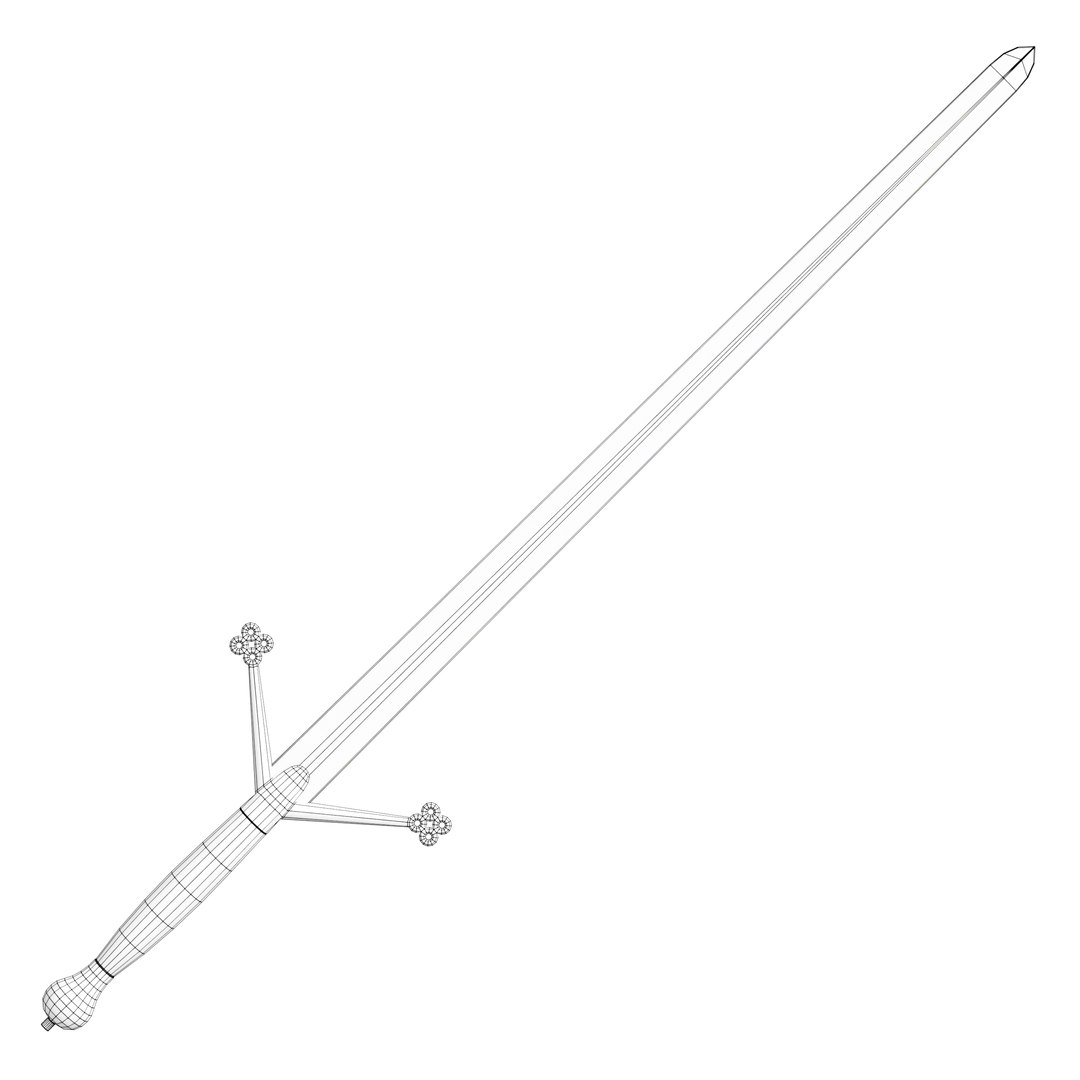 3D Scottish Brass Claymore Sword Model - TurboSquid 1570617