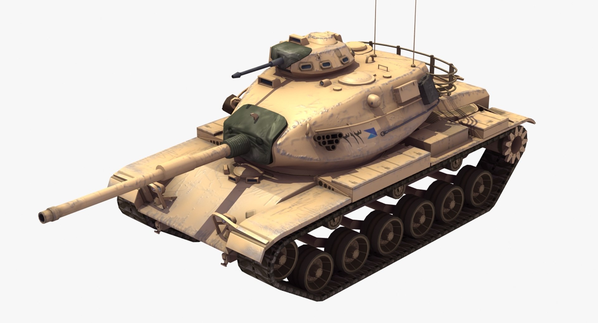 3d model m60a3 battle tank