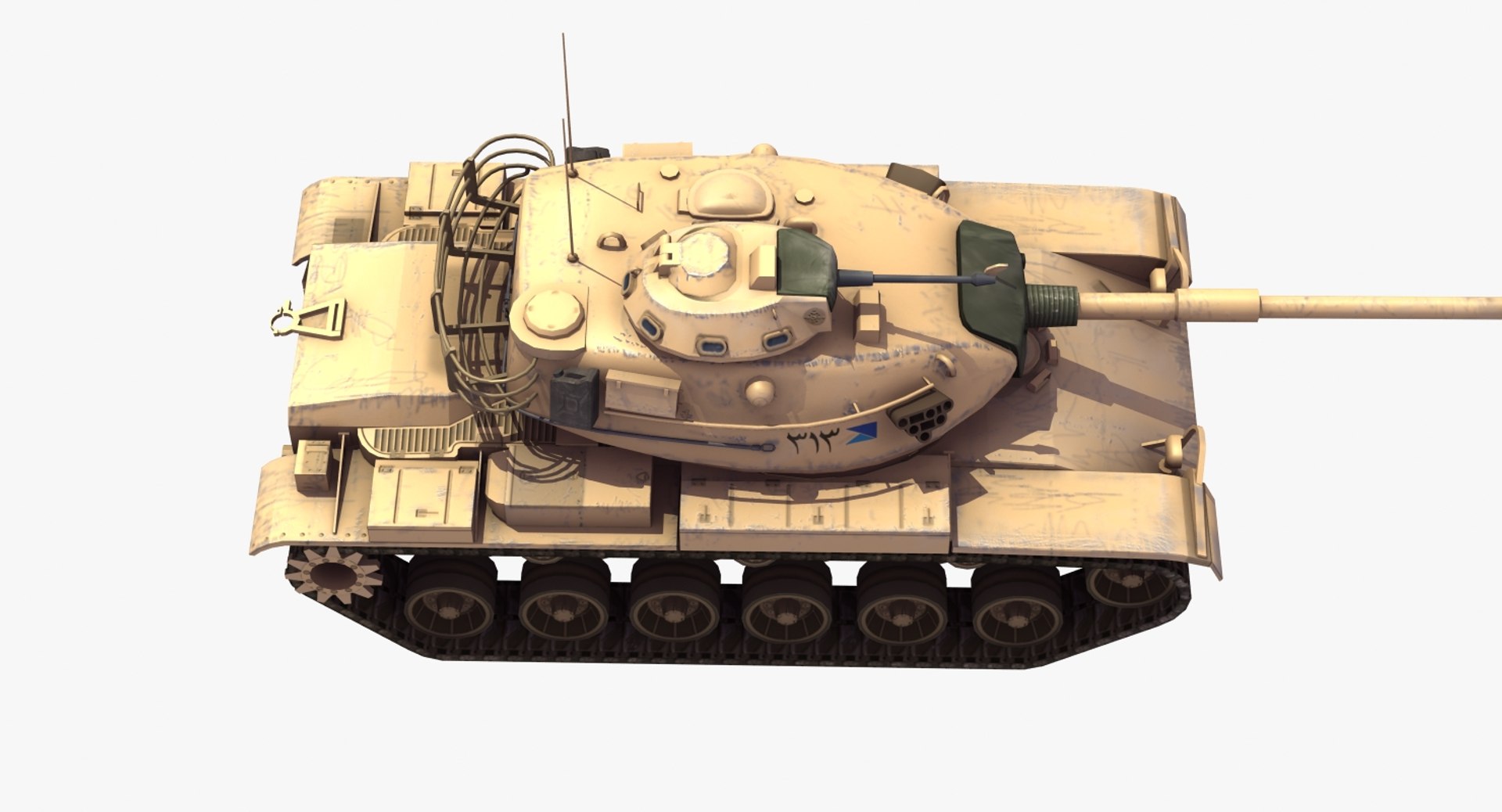 3d model m60a3 battle tank