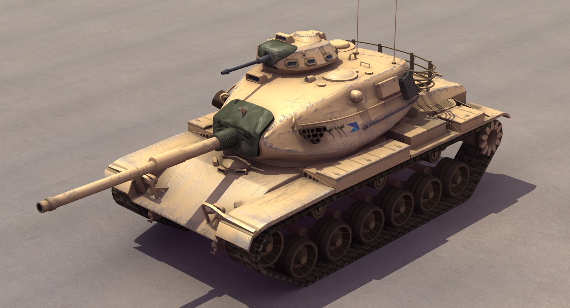 3d model m60a3 battle tank