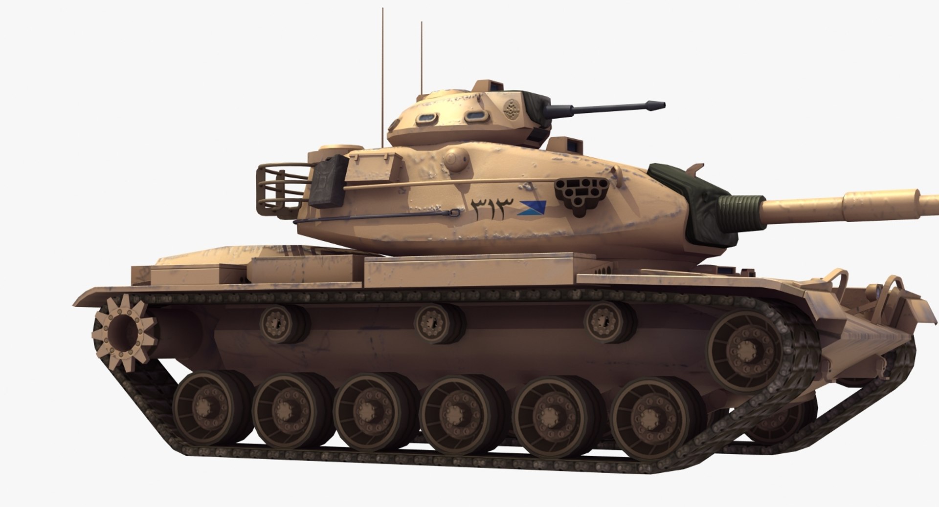 3d model m60a3 battle tank
