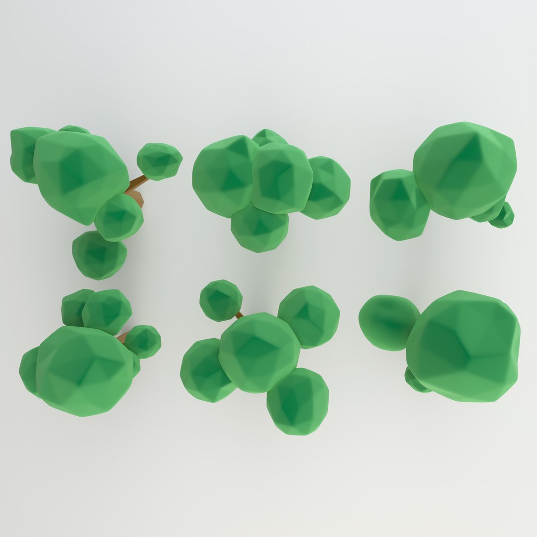 Cartoon Trees Forest Pack 3d Model