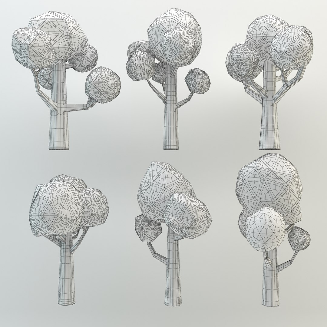 Cartoon Trees Forest Pack 3d Model