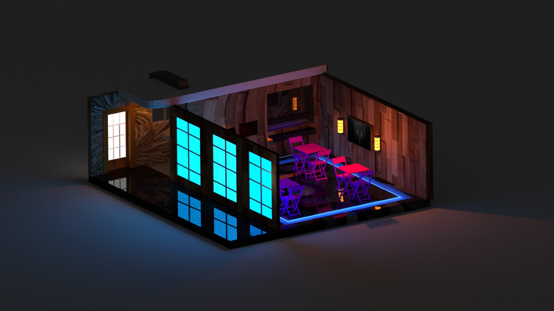 3D Cafe Interior Design 3D Model - TurboSquid 2017004