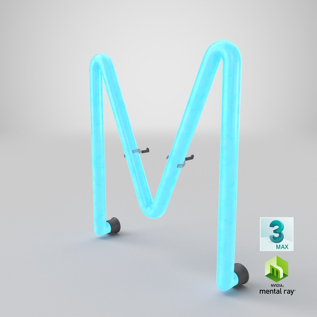 Neon letter m alphabet model - TurboSquid 1630193