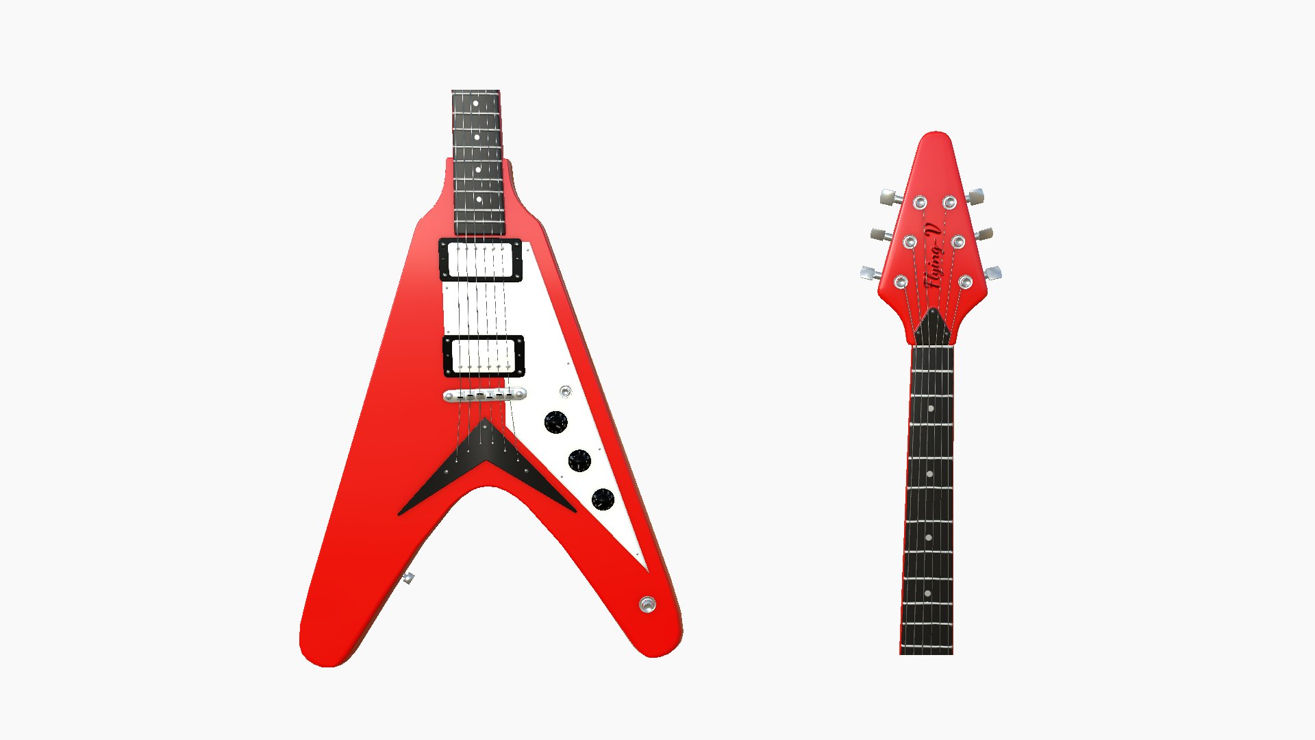 Electric Guitar D02 Red - Music Instrument Design 3D model - TurboSquid ...