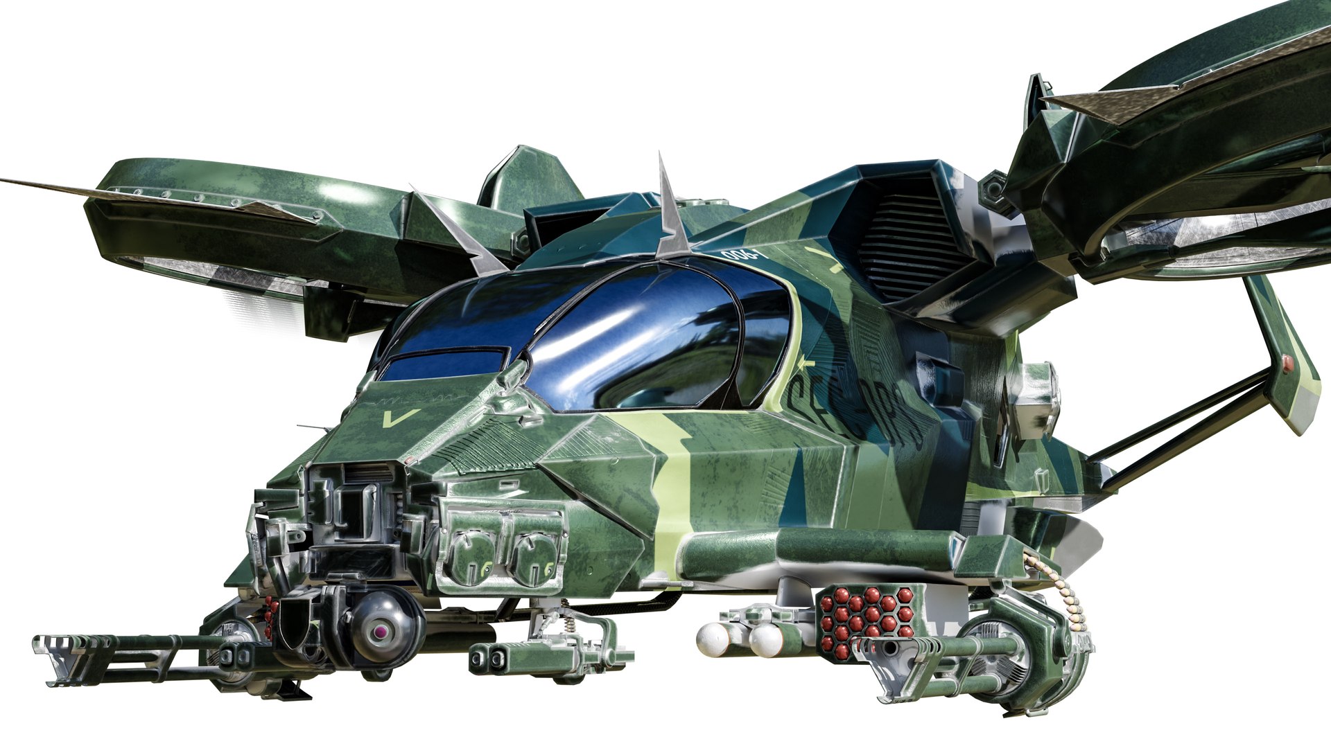 3D Avatar Aerospatiale SA-9 Kestrel Gunship Helicopter - TurboSquid 2092503