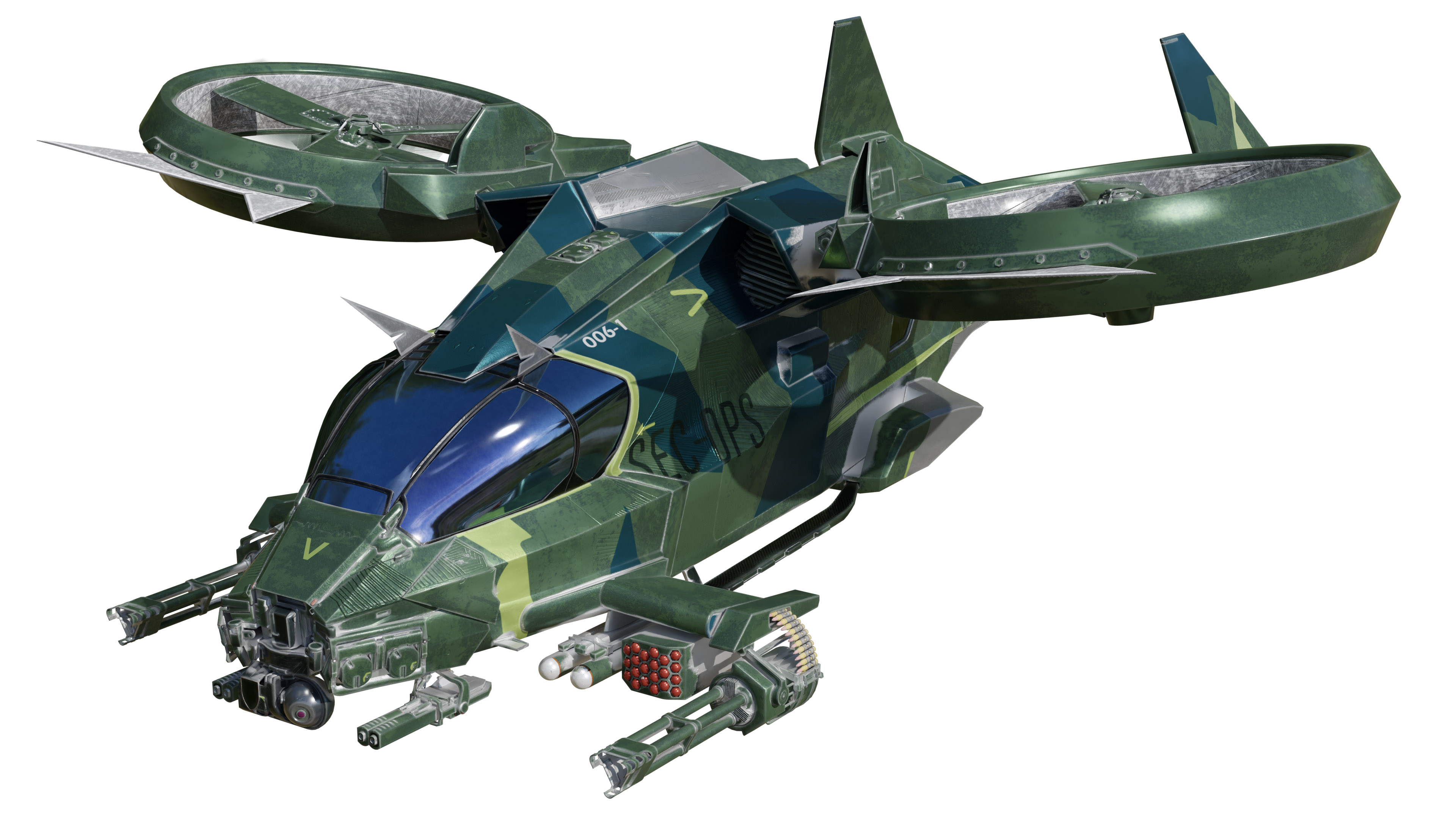 modèle 3D de Avatar Aerospatiale SA-9 Kestrel Gunship Hélicoptère ...