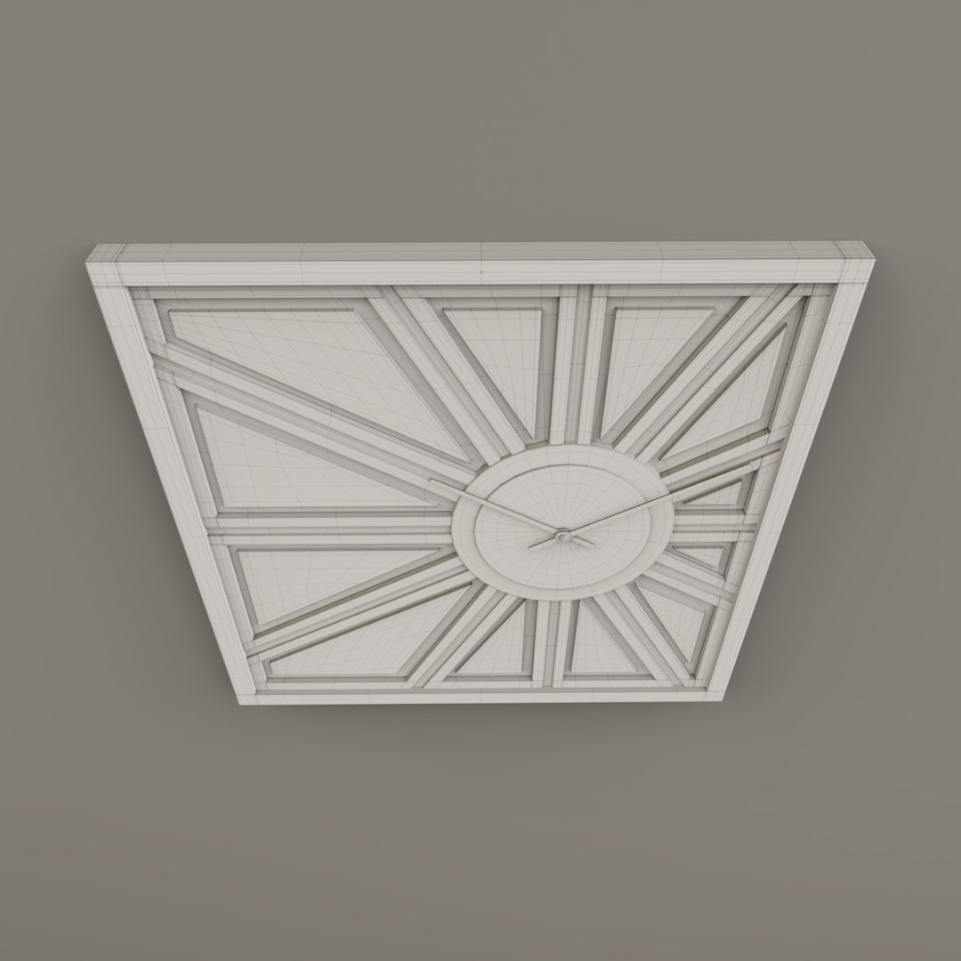 3D model wall clock assymetric sun wood DIY - TurboSquid 2128426