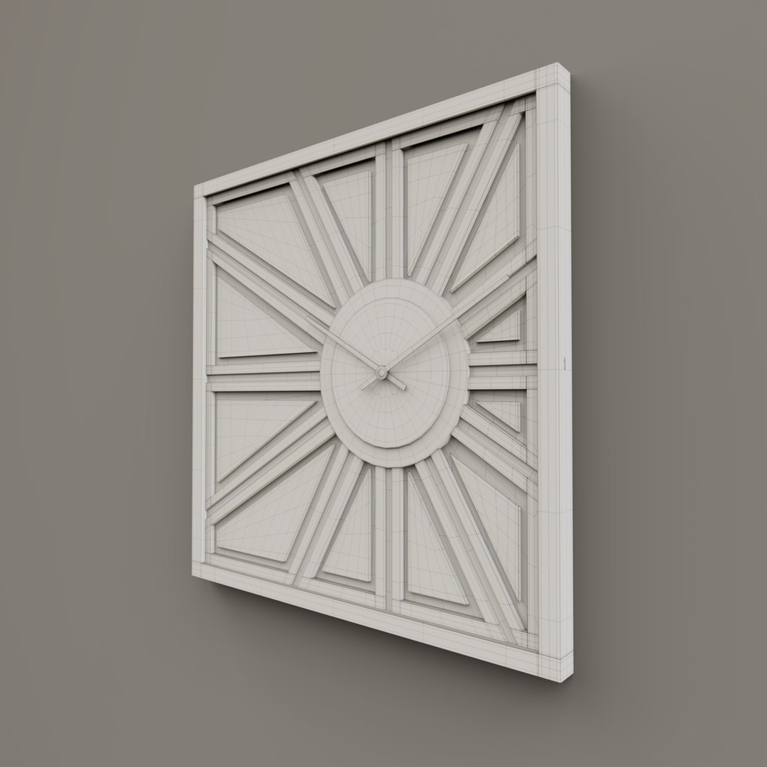 3D model wall clock assymetric sun wood DIY - TurboSquid 2128426
