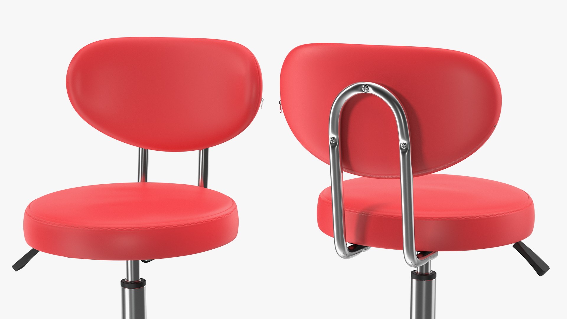 3D Office Chair With Wheels Red - TurboSquid 2068890