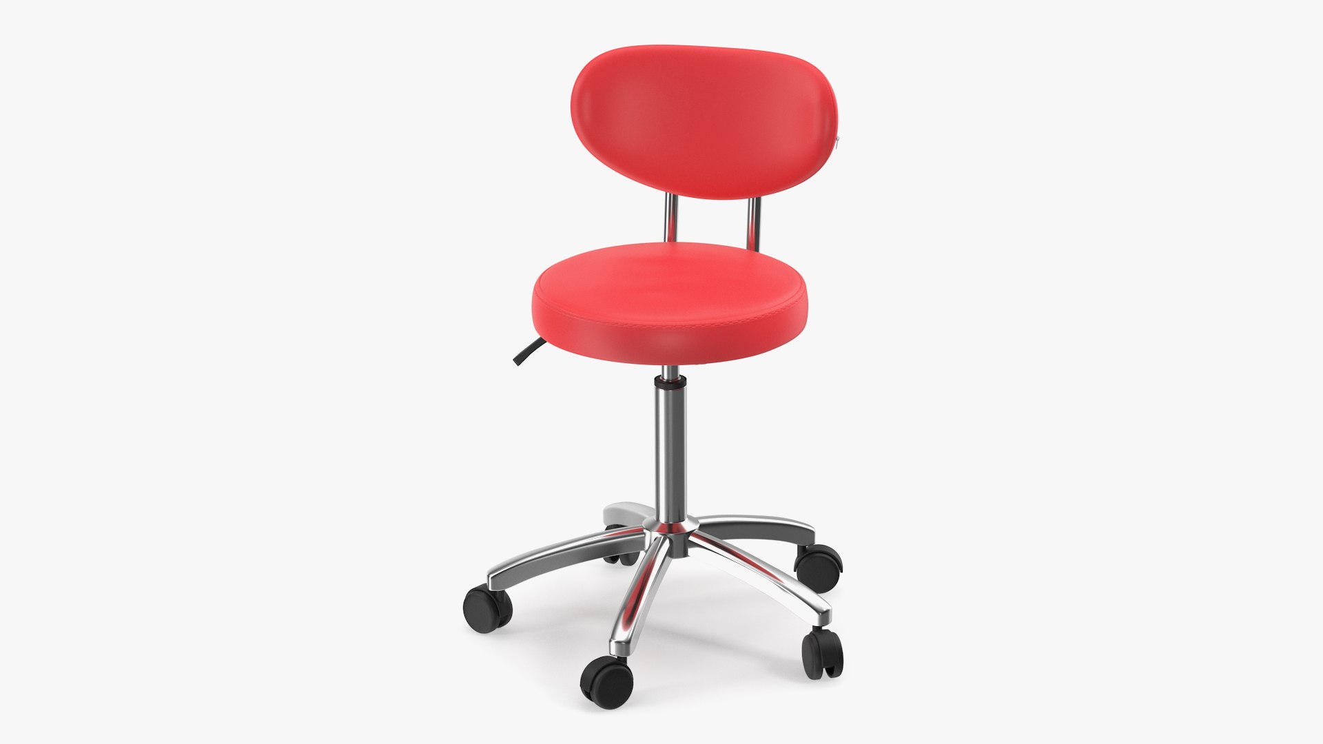 3D Office Chair with Wheels Red - TurboSquid 2068890