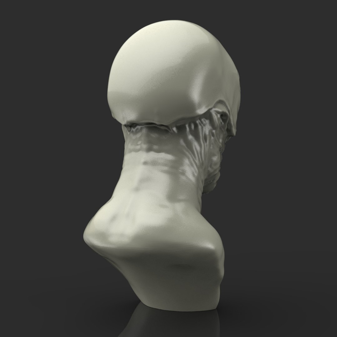 Alien Bust Sculpture 3d Model