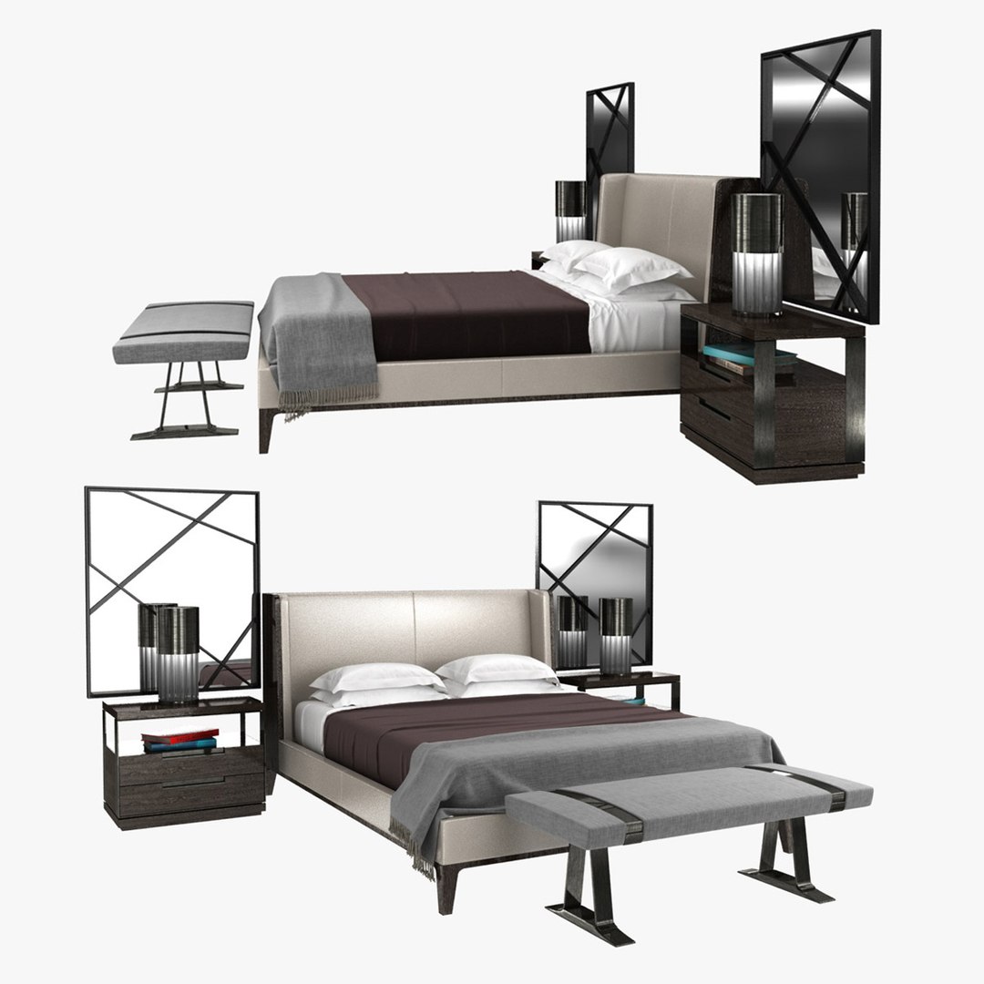 3D holly hunt bedroom furniture model - TurboSquid 1318192