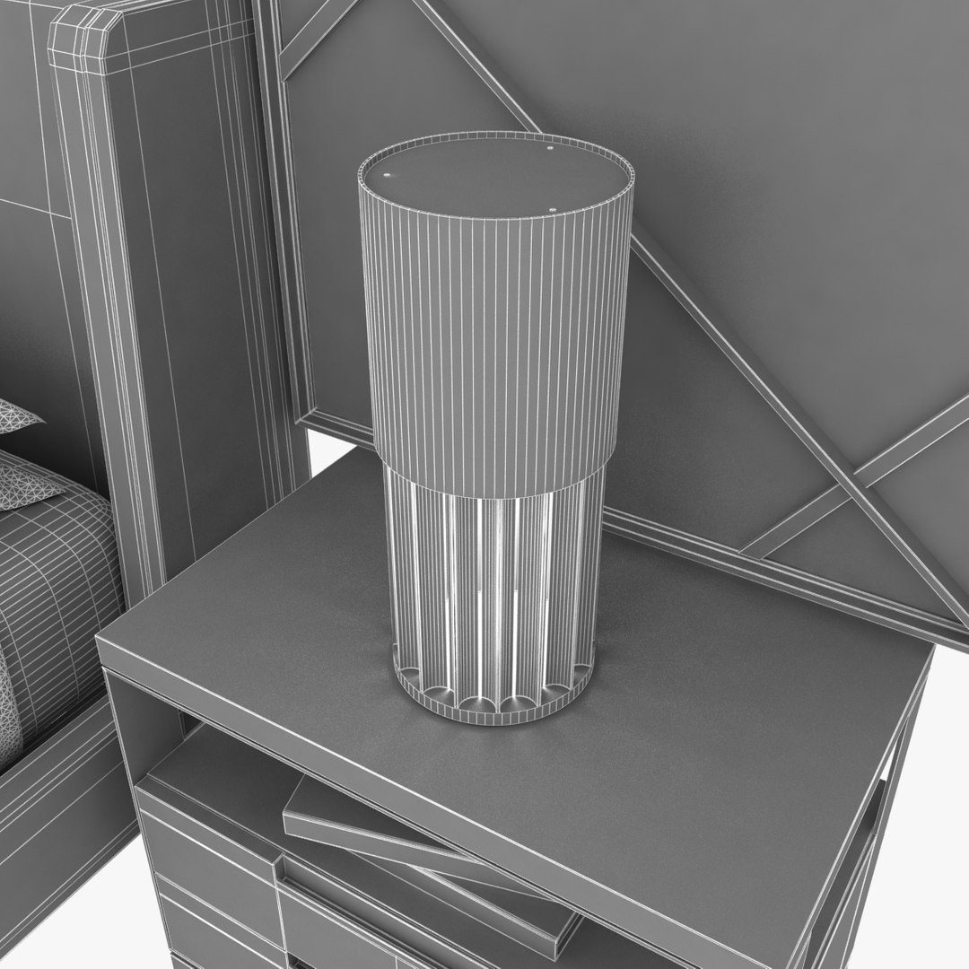 3D Holly Hunt Bedroom Furniture Model - TurboSquid 1318192