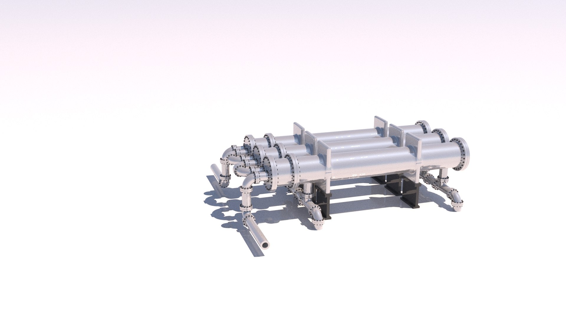 3D Model Refinery Heat Exchanger Series Shell And Tube - TurboSquid 2017780