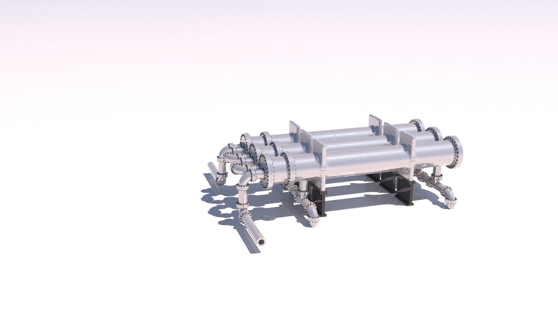 3D Model Refinery Heat Exchanger Series Shell And Tube - TurboSquid 2017780