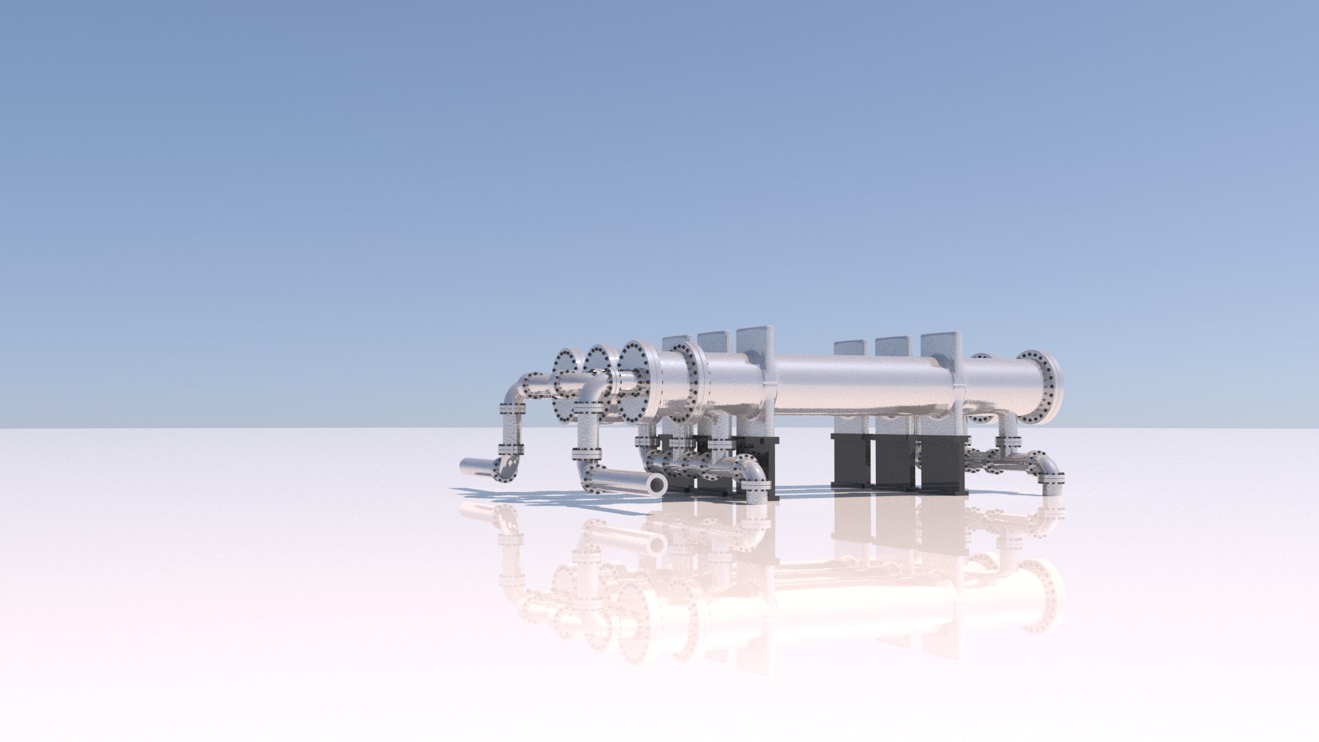 3D Model Refinery Heat Exchanger Series Shell And Tube - TurboSquid 2017780