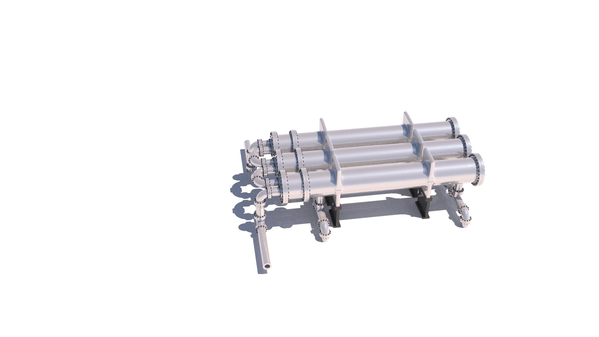3D Model Refinery Heat Exchanger Series Shell And Tube - TurboSquid 2017780
