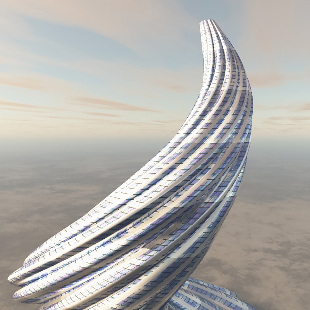 Swirling Tower Futuristic Building 3D Model - TurboSquid 1448617