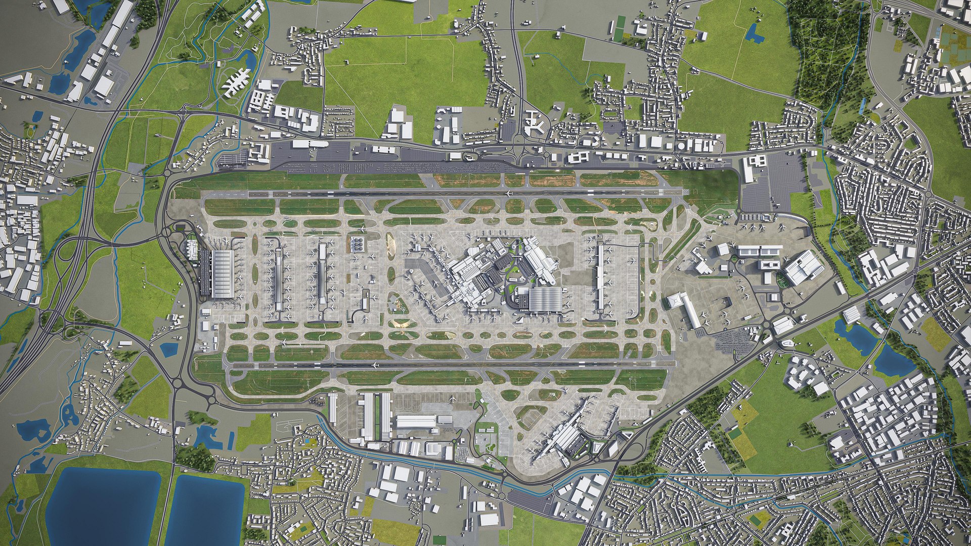 London heathrow lhr 3D model - TurboSquid 1543630