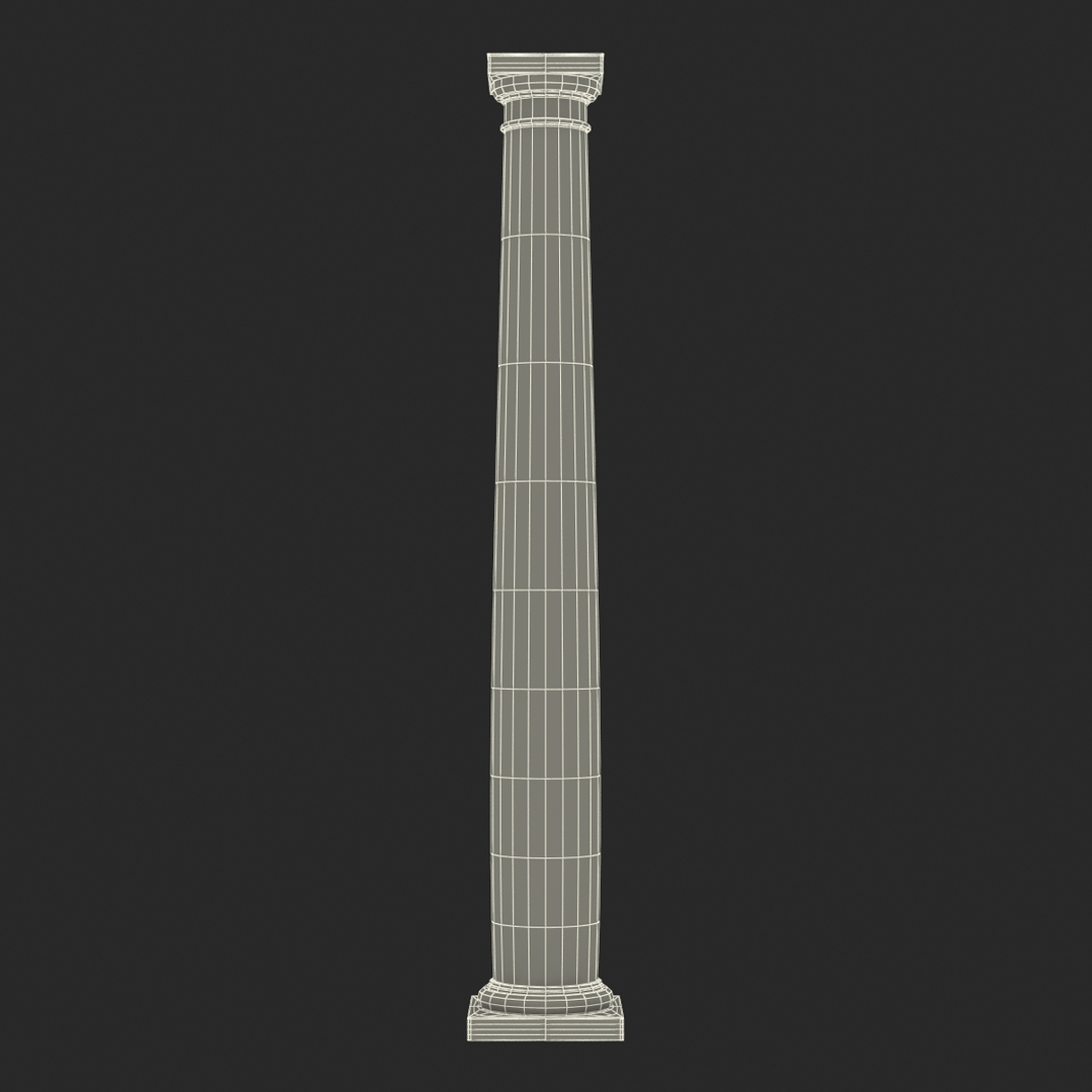 Smooth Modern Column Capital 3d Obj