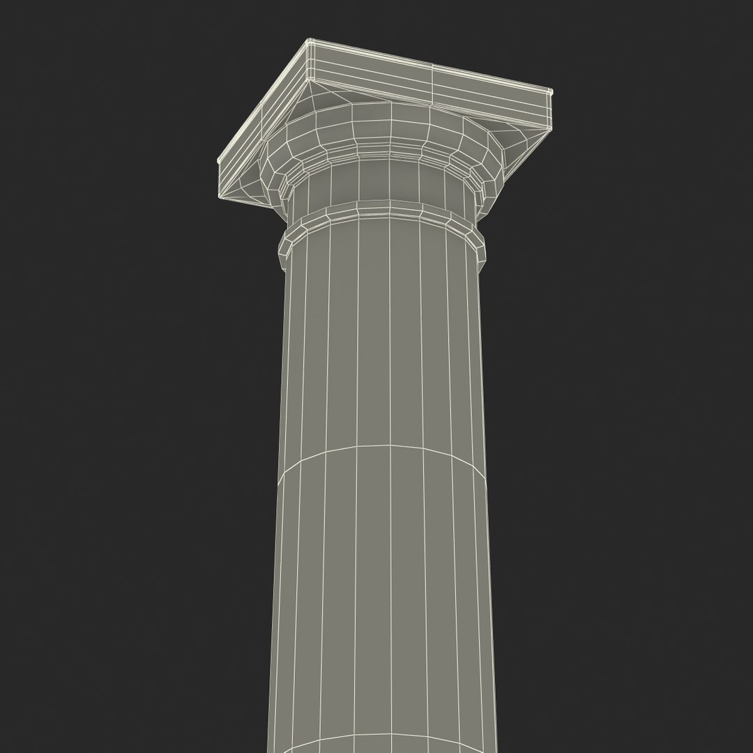 smooth modern column capital 3d obj