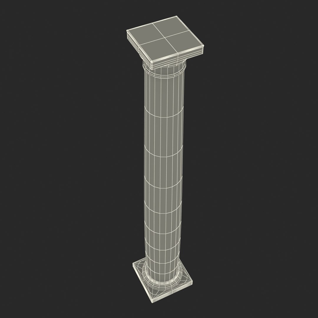 smooth modern column capital 3d obj