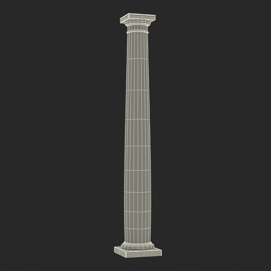 smooth modern column capital 3d obj