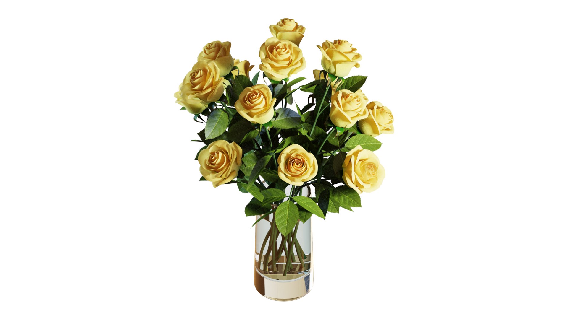 3D Model Flower Set 05 Yellow Roses Bouquet - TurboSquid 1804060