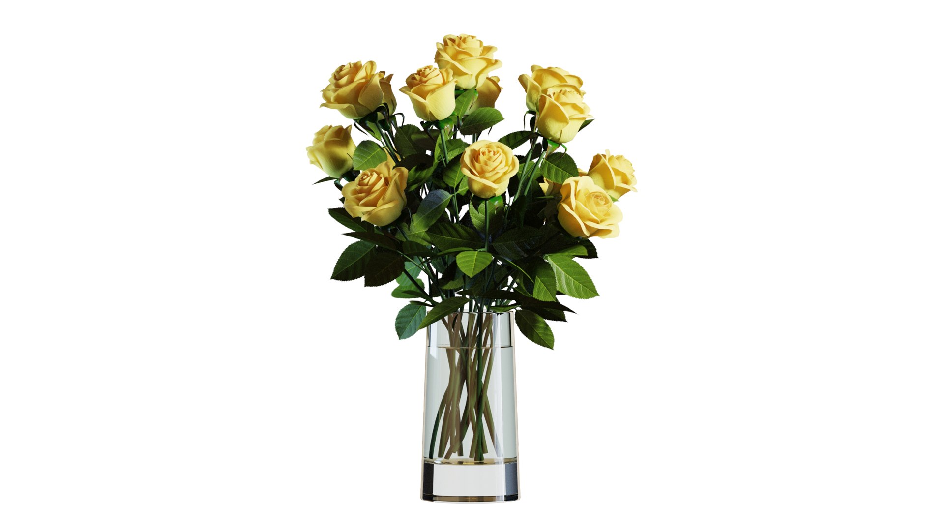 3D Model Flower Set 05 Yellow Roses Bouquet - TurboSquid 1804060