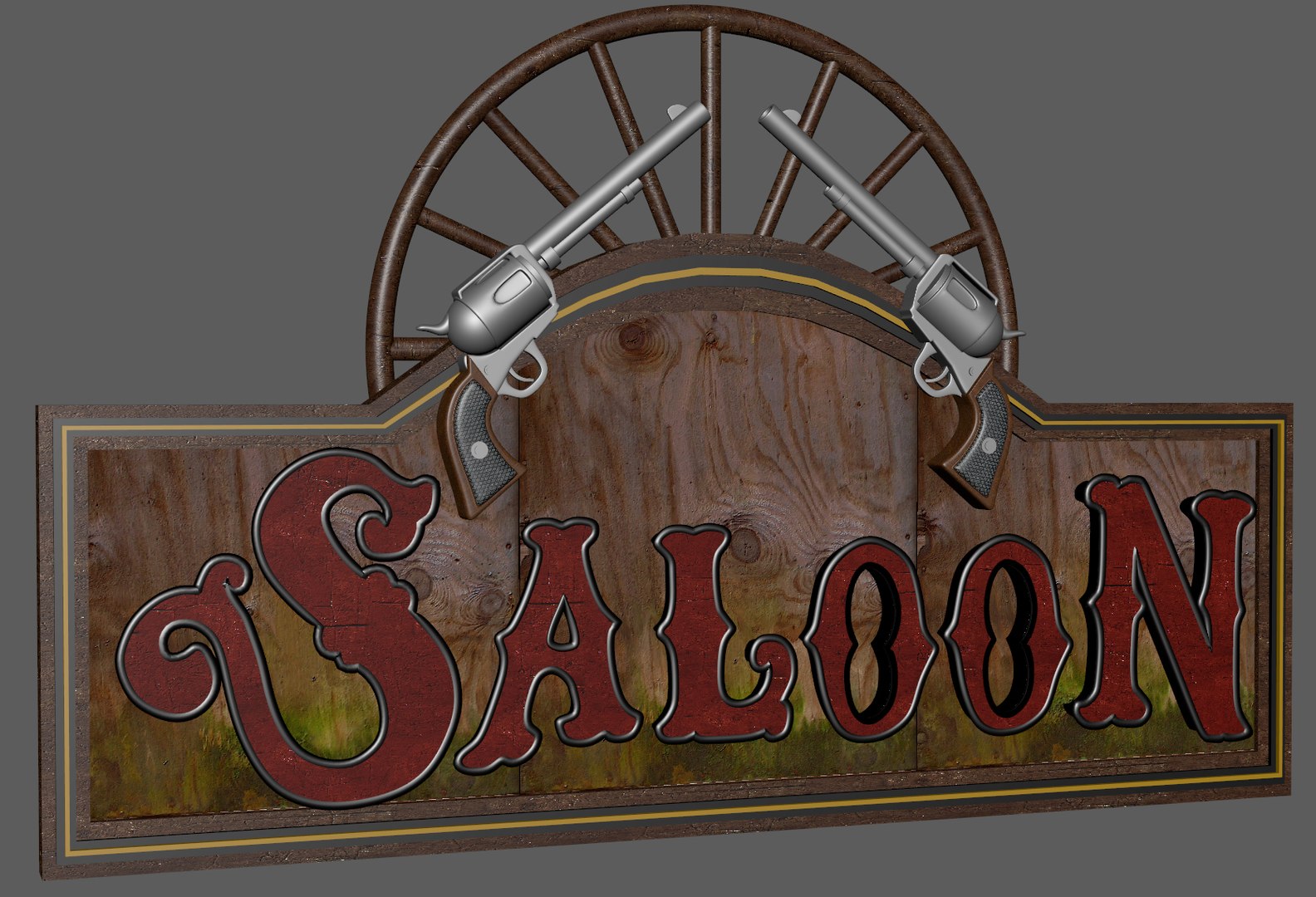 3D Western Label Saloon - TurboSquid 1248147