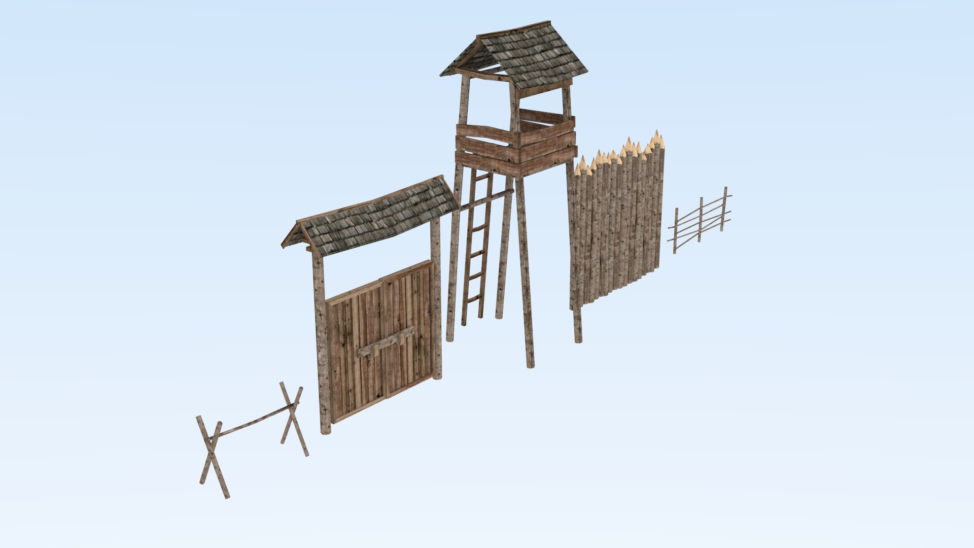Tower Fence Medieval Architecture 3D Model - TurboSquid 1360576