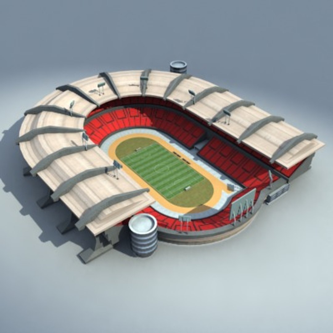 3d model multi football stadium rt