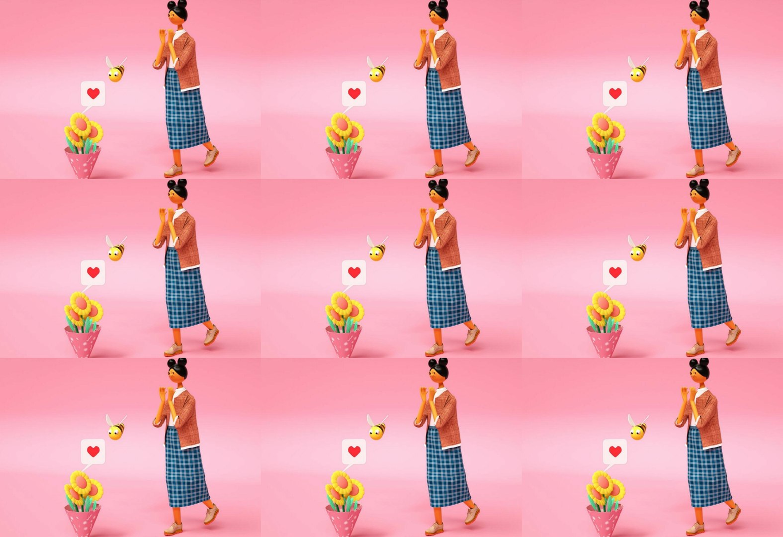 Cartoon sister cartoon aunt cartoon girl puppet woman cartoon scene ...