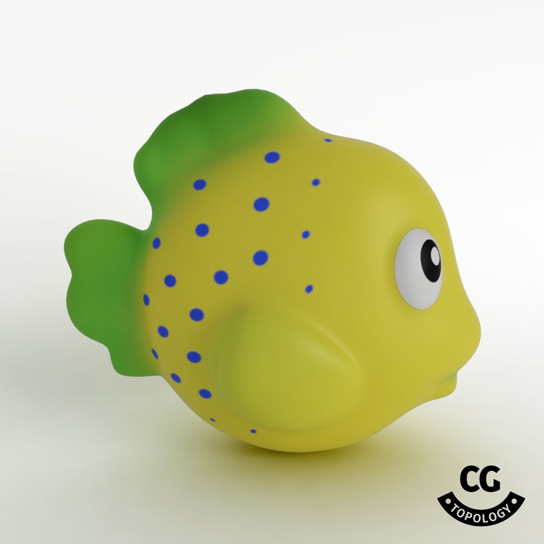 Bath toy fish yellow 3D model - TurboSquid 1230277