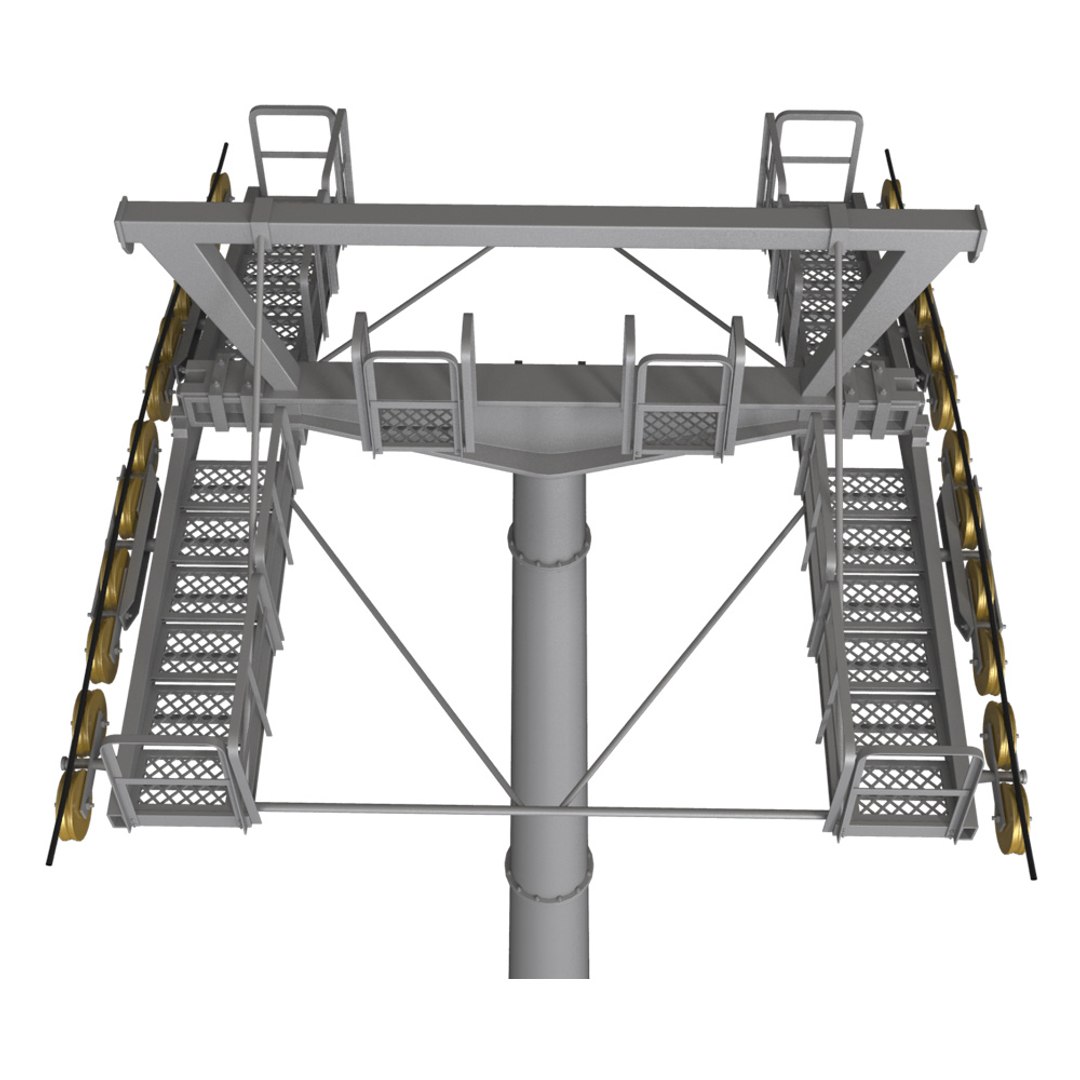 3d model of cable way pillars