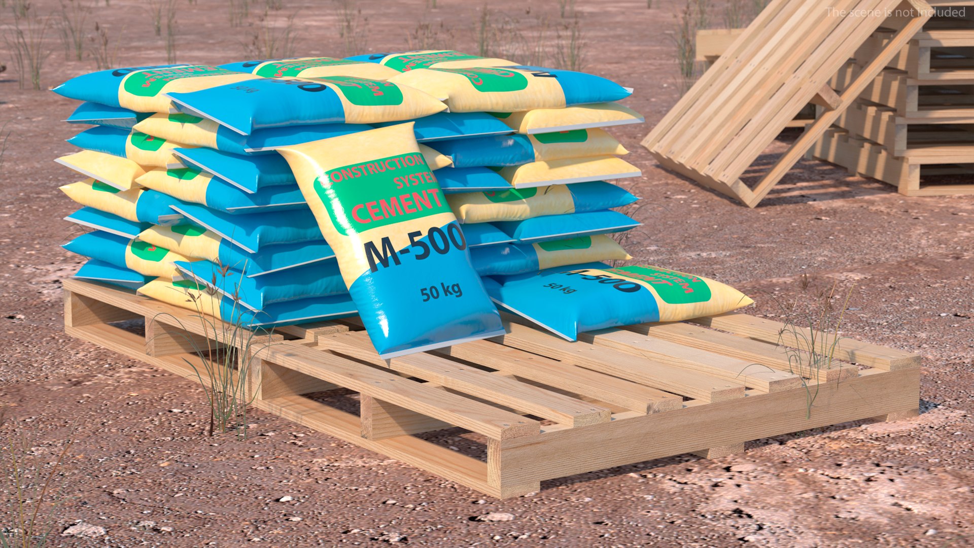 Cement Bags On Wooden Pallet 3D Model - TurboSquid 2236995