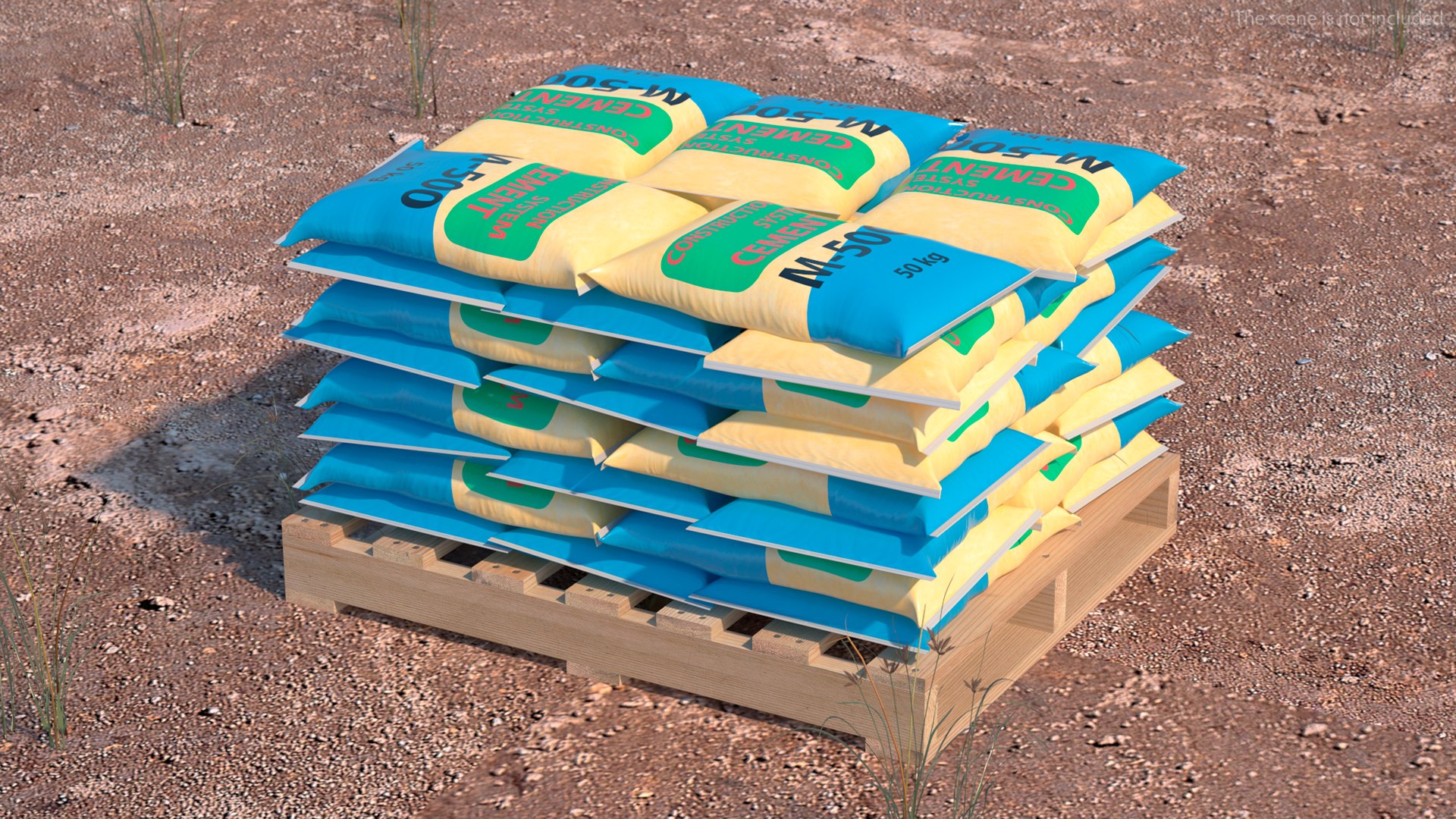 Cement Bags On Wooden Pallet 3D Model - TurboSquid 2236995