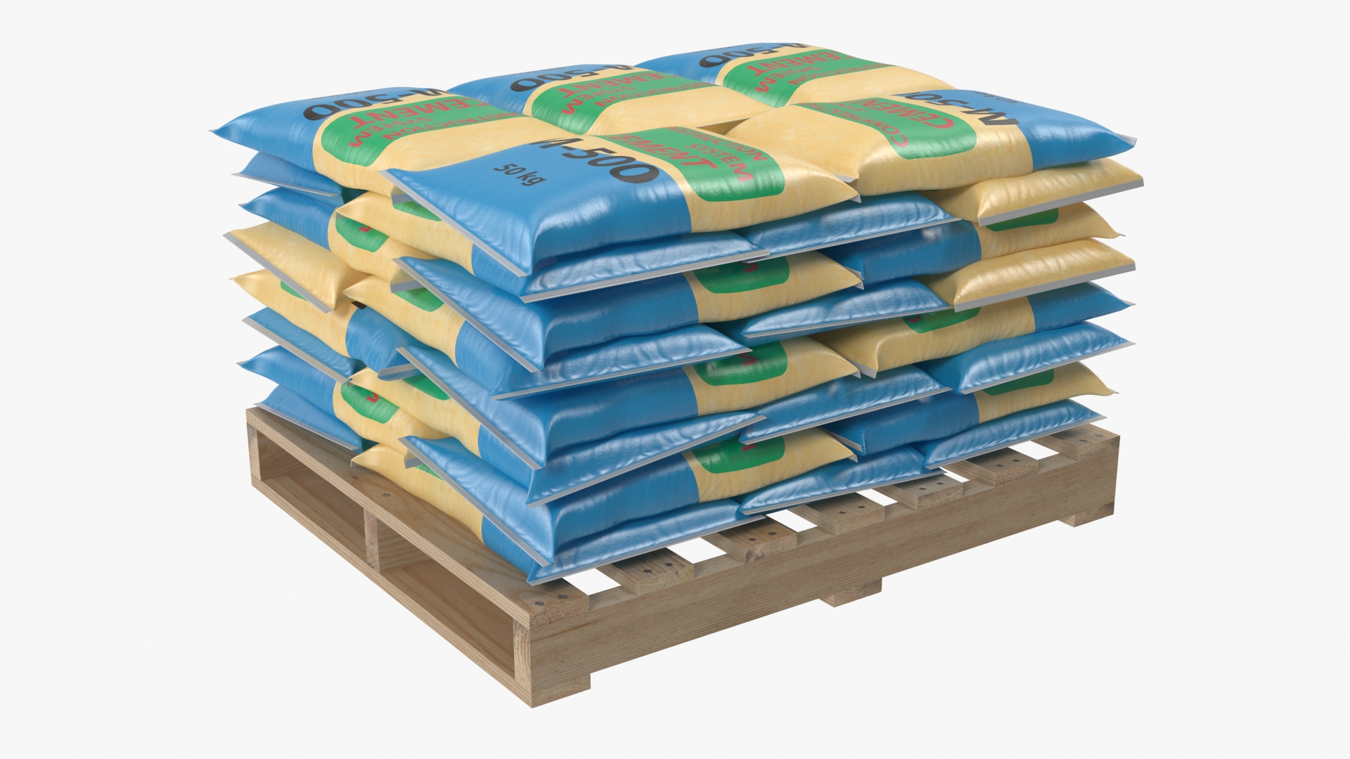 Cement Bags On Wooden Pallet 3D Model - TurboSquid 2236995